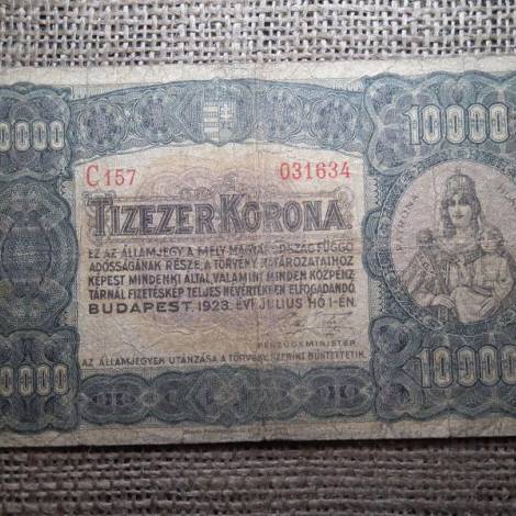 10000 korona, 1923, Magyar Pénzjegynyomda - weektorio.hu